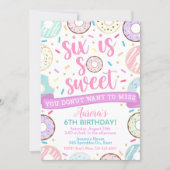 Donut Birthday Invitation, Six is Sweet Invitation | Zazzle