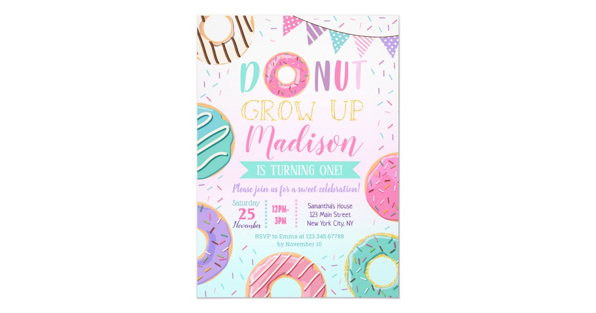 Donut Birthday Invitations | Zazzle.com