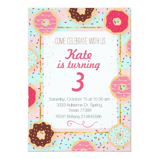 Donut Birthday Party Invitation | Zazzle.com