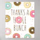 Donut Birthday Table Sign Thank a Hole Bunch | Zazzle