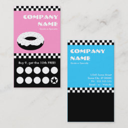 donut checkers punchcard loyalty card | Zazzle