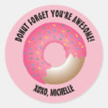Donut Forget You're Awesome Kid's Valentine's day Classic Round Sticker ...