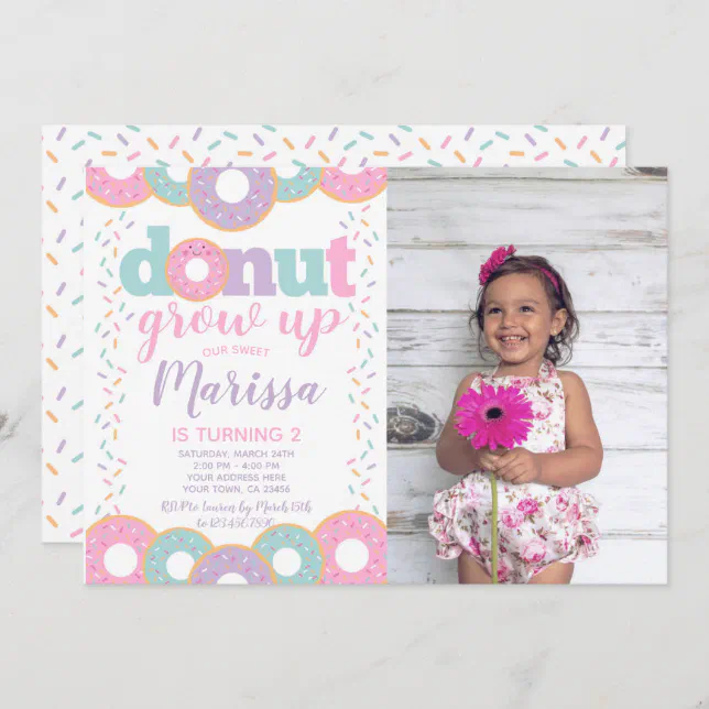 Donut Grow Up Invitation | Zazzle