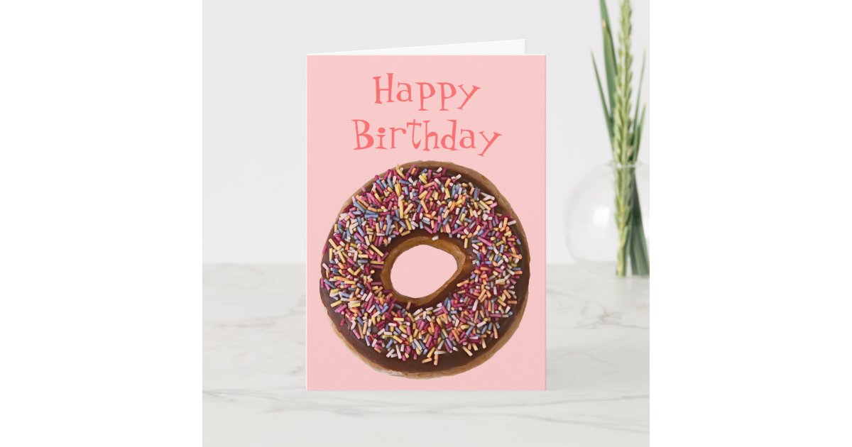 Donut Happy Birthday Greeting Card | Zazzle