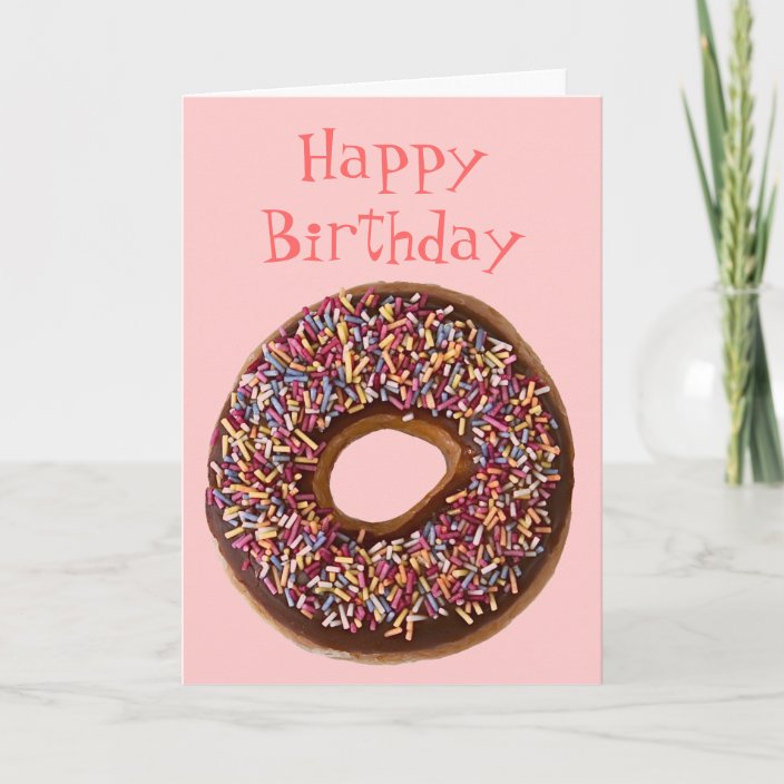Donut Happy Birthday Greeting Card | Zazzle.com