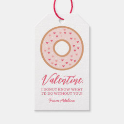 Donut Kids Valentines Day Gift Tags | Zazzle