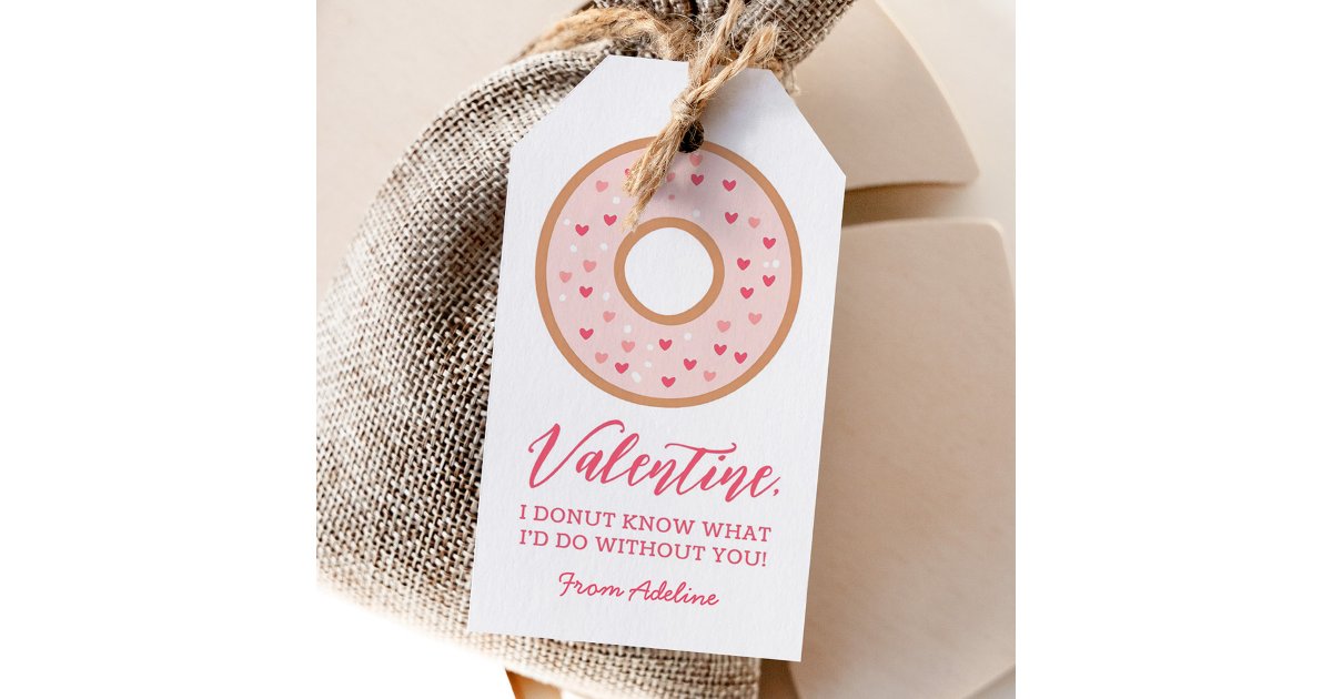 Donut Kids Valentines Day Gift Tags | Zazzle