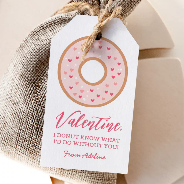 Donut Kids Valentines Day Gift Tags | Zazzle