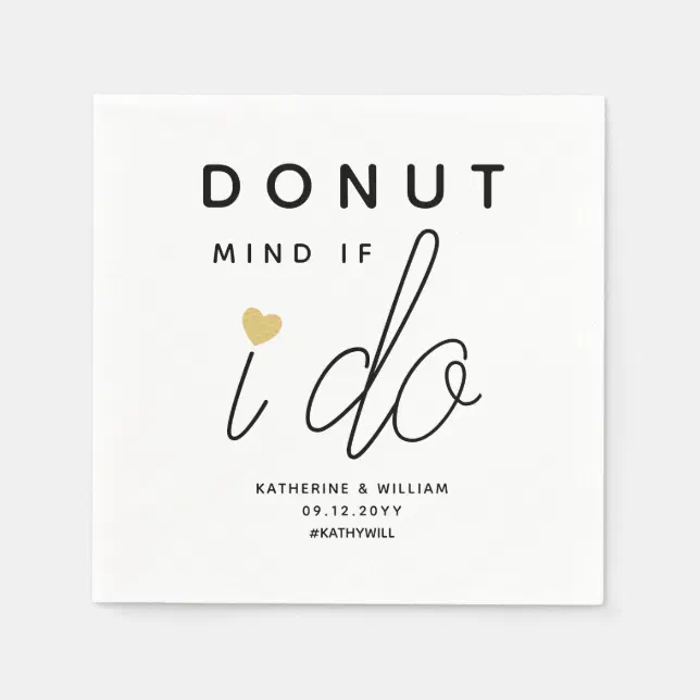 Donut mind if I do gold heart Napkins | Zazzle