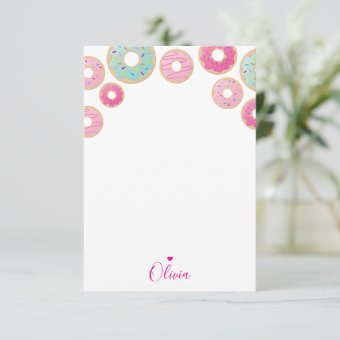 DONUT NOTE PAPER cute colorful teacher thank you Invitation | Zazzle