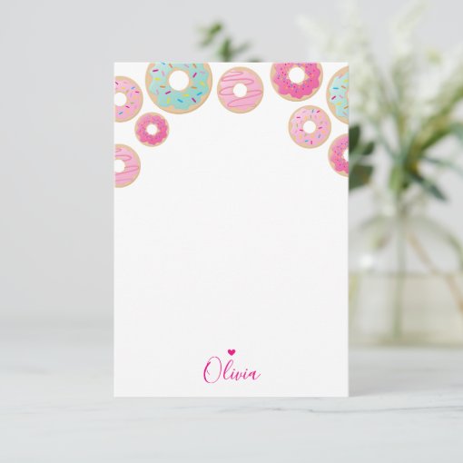 DONUT NOTE PAPER cute colorful teacher thank you Invitation | Zazzle