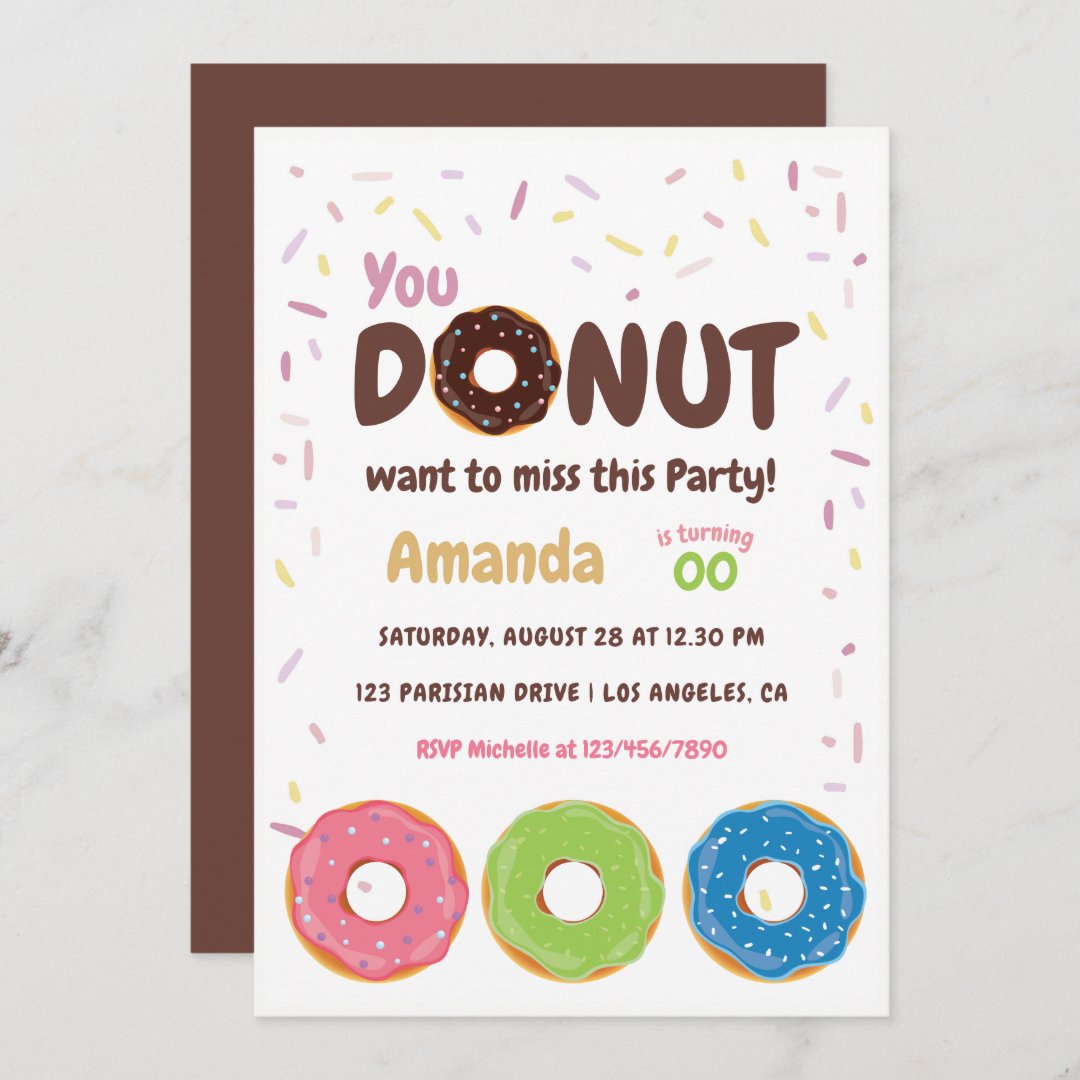 Donut Party Invitation | Zazzle