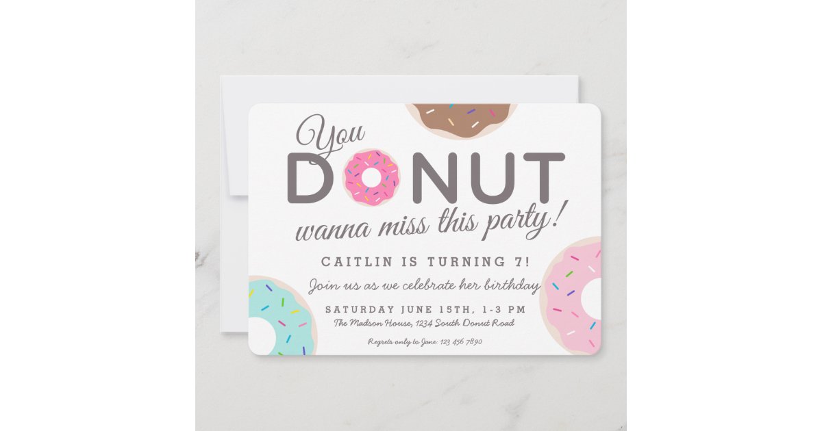 Donut Party Invitations | Donut Birthday Party | Zazzle.com