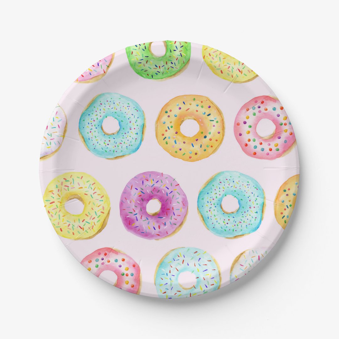 Donut Party Paper Plates | Zazzle