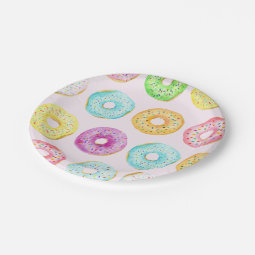 Donut Party Paper Plates | Zazzle