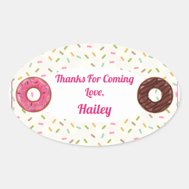 Donut Party Thank You Sticker | Zazzle
