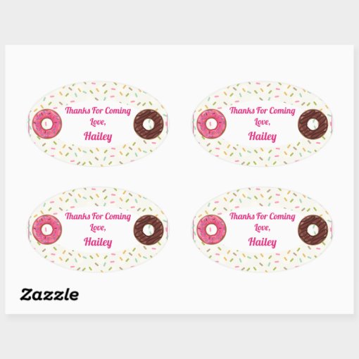 Donut Party Thank You Sticker | Zazzle