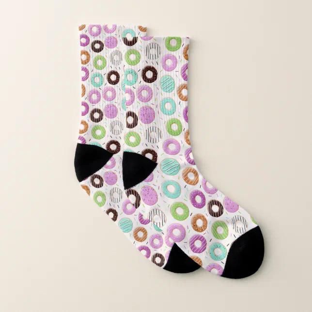 Donut Pattern socks | Zazzle