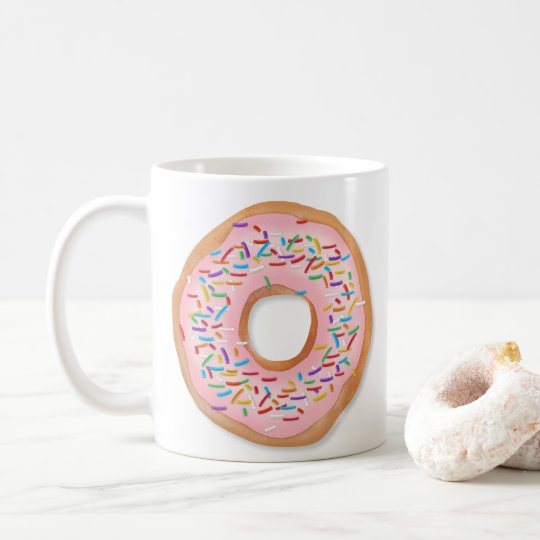 Donut Pink Frosting Sprinkles Cute Food | Doughnut Coffee Mug | Zazzle.com