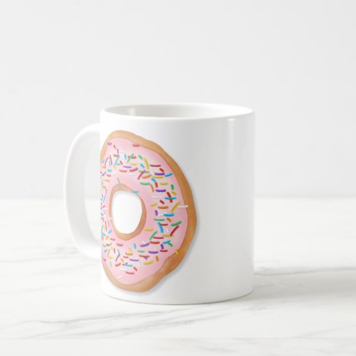 Donut Pink Frosting Sprinkles Cute Food | Doughnut Coffee Mug | Zazzle