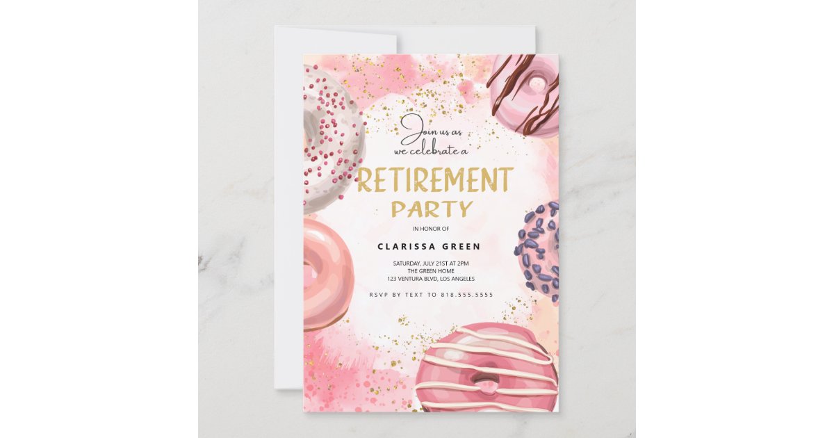 Donut RETIREMENT party Invitation | Zazzle