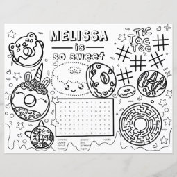 Donut Reversible Coloring Activity Page | Zazzle