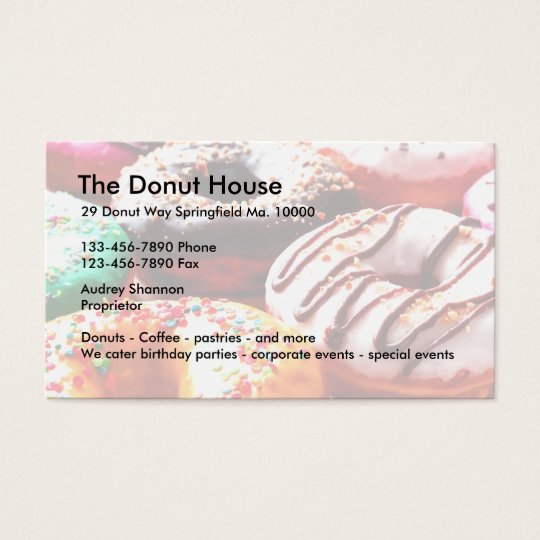Donut Shop Business Cards | Zazzle.com