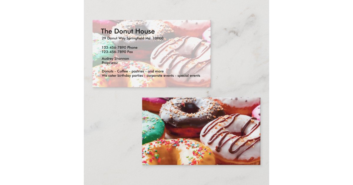 Donut Shop Business Cards | Zazzle