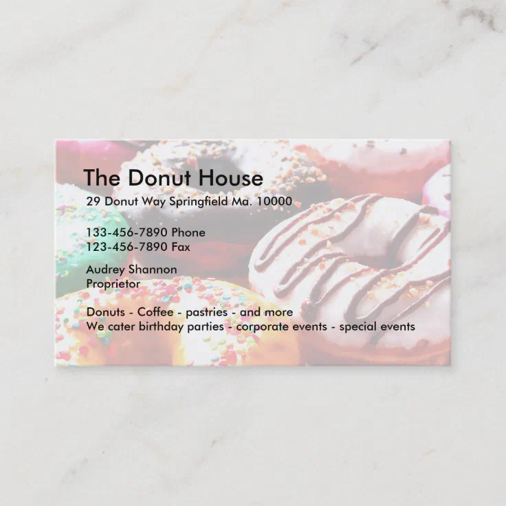 Donut Shop Business Cards | Zazzle