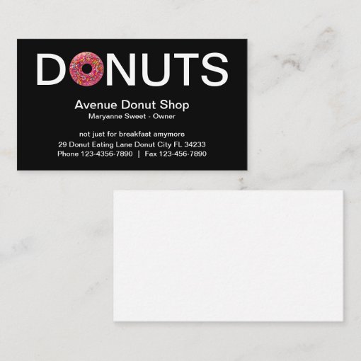 Donut Shop Clever Design Business Card | Zazzle