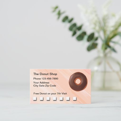 Donut Shop Customer Loyalty Rewards Business Card | Zazzle