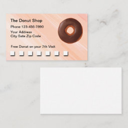 Donut Shop Customer Loyalty Rewards Business Card | Zazzle