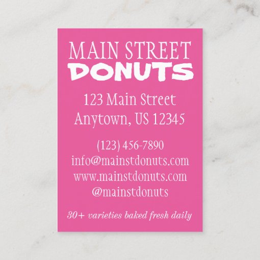 Donut Shop Donuts Doughnuts Breakfast Food Bakery Business Card | Zazzle