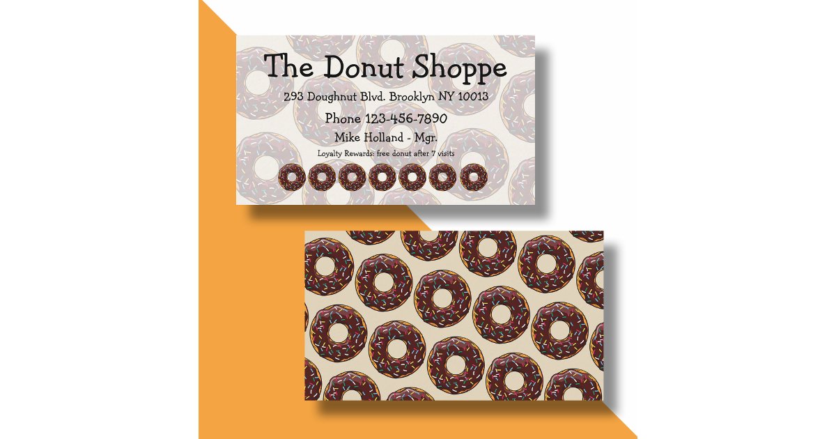 Donut Shop Doughnut Loyalty Cards | Zazzle