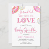 Donut Sprinkled with Twice the Love Twin Baby Invitation | Zazzle