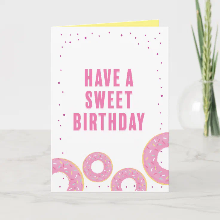 Donut Sprinkles Birthday Greeting Card | Zazzle