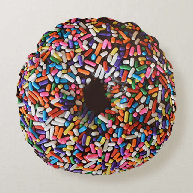 Donut Sprinkles Chocolate Icing Pillow | Zazzle