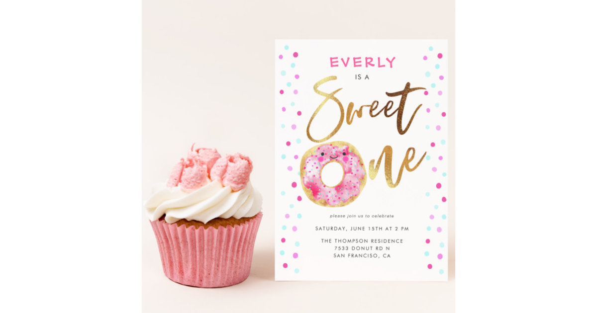Donut Sweet One 1st Birthday Party Invitation | Zazzle
