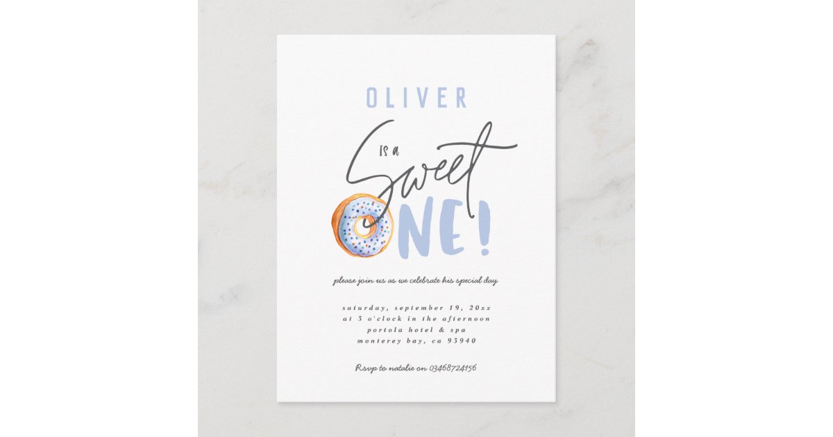 Donut sweet one 1st birthday party invitation | Zazzle