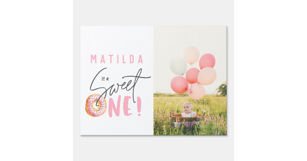 Donut sweet one 1st birthday party sign | Zazzle