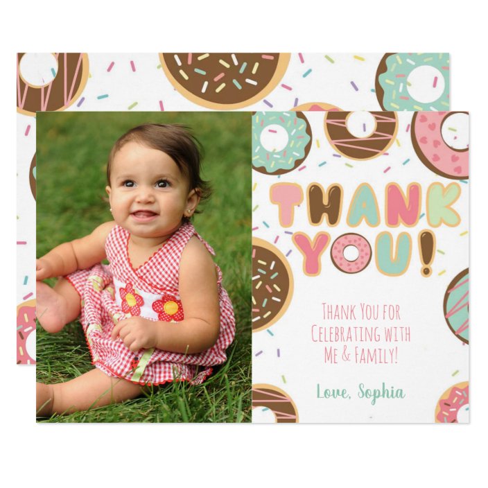 Donut Thank You Card with Photo | Zazzle.com