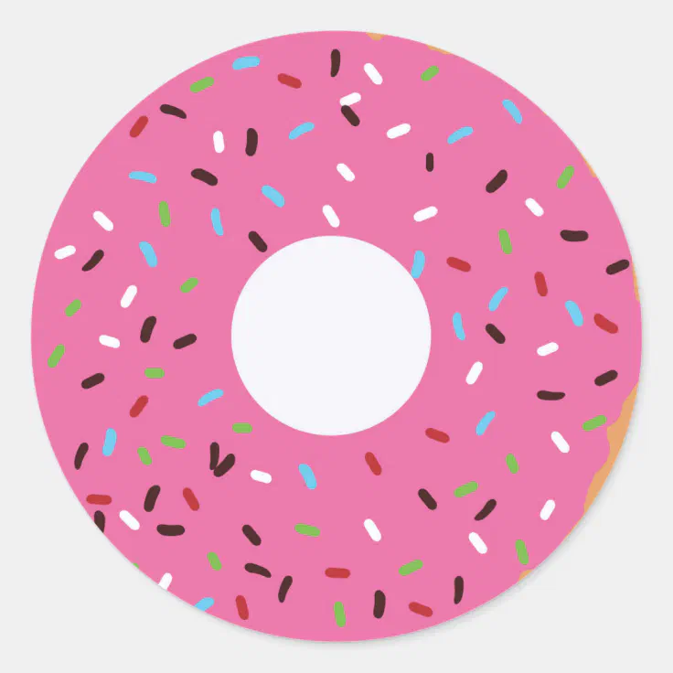 Donut Thank you Classic Round Sticker | Zazzle