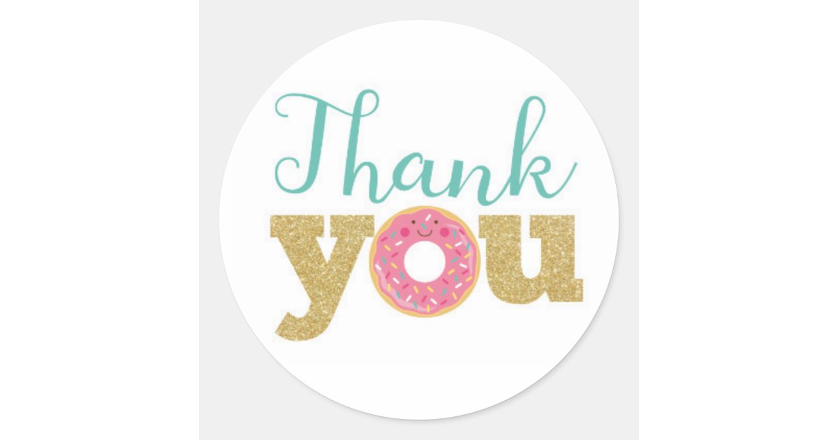 Donut Thank You Labels, Donut Sticker | Zazzle