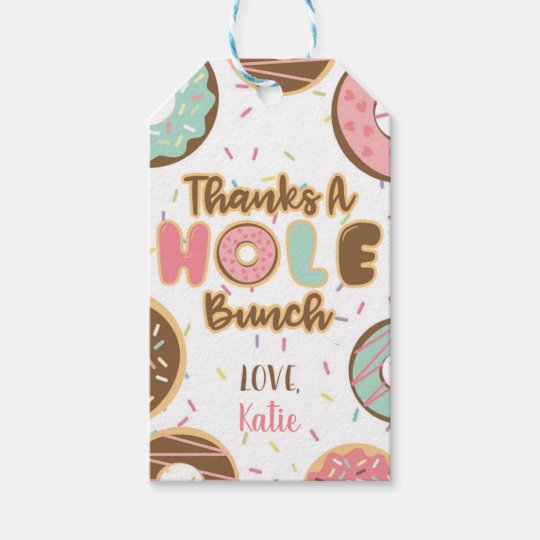 Donut Thanks a Hole Bunch Favor Tag | Zazzle.com