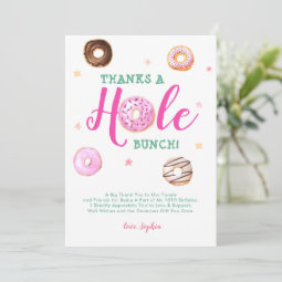 Donut Thanks a Hole Bunch Photo Birthday Thank You | Zazzle