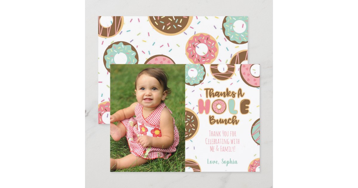 Donut Thanks a Hole Bunch Thank You Card | Zazzle