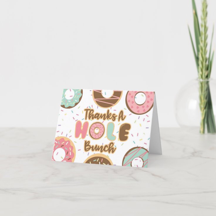 Donut Thanks a Hole Bunch Thank You Card | Zazzle