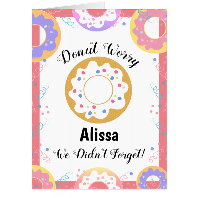 Donut Worry Happy Birthday Sweet Card | Zazzle