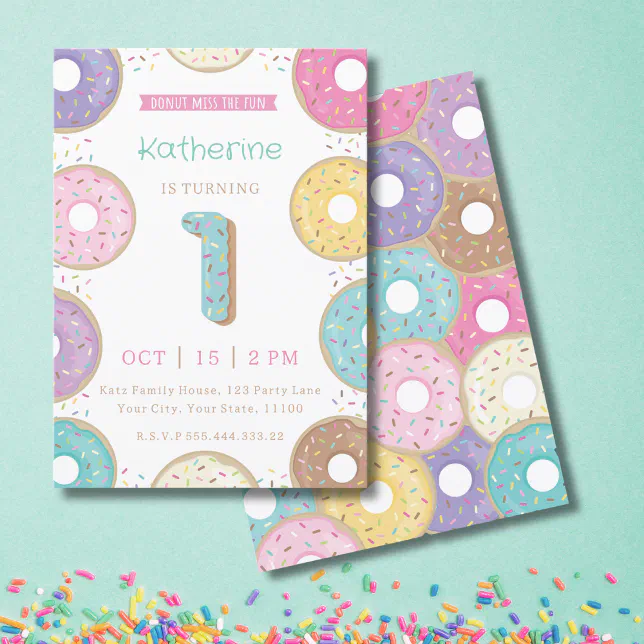 DONUTS 1ST Birthday Invitation | Zazzle