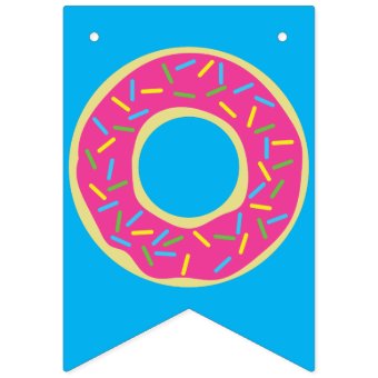 Donuts Colorful Doughnuts1st Birthday Party Theme Bunting Flags | Zazzle